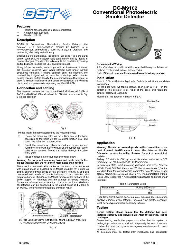 DC-M9102 Conventional Photoelectric Smoke Detector | PDF | Electrical Engineering | Manufactured ...