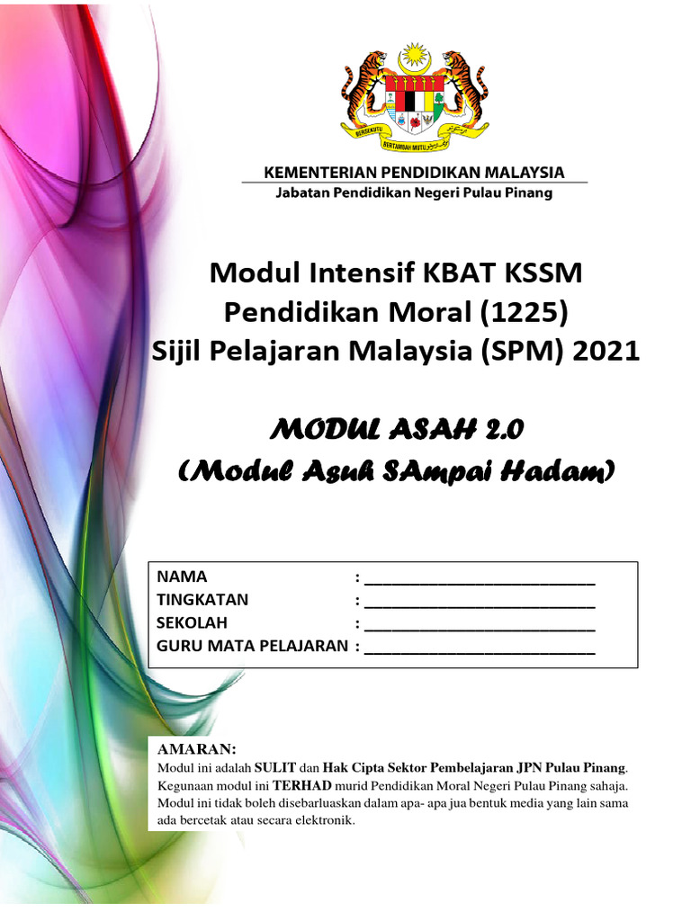 SPM Modul ASAH 2.0 + KATA KUNCI | PDF