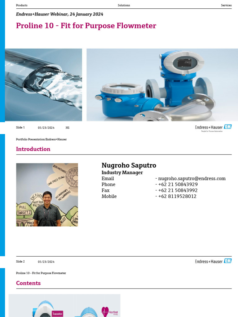 Endress+Hauser - Proline 10 - Fit For Purpose Flowmeter | PDF | Flow Measurement | Water