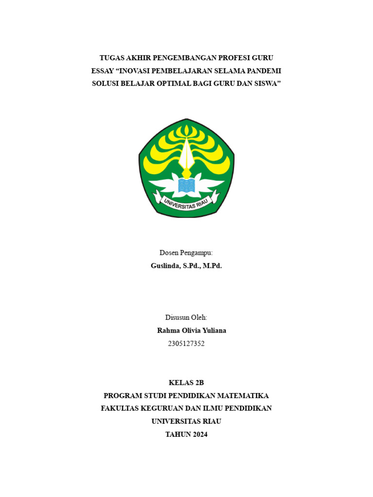 Essay PPG Rahma Olivia Yuliana | PDF