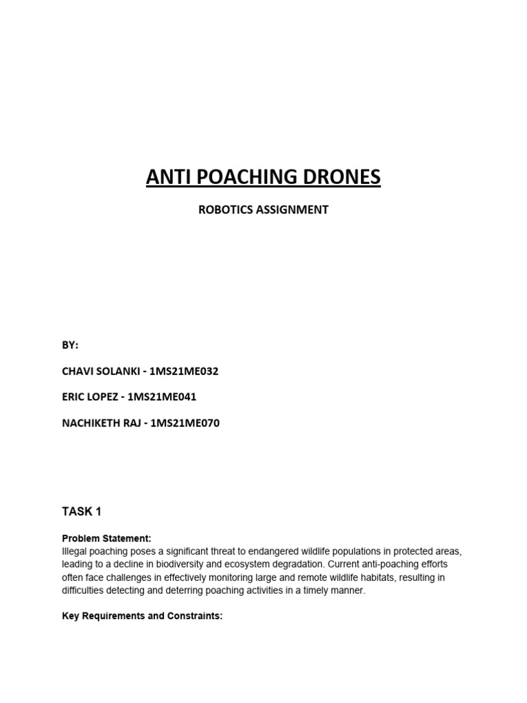 Robotics Assignment | PDF | Unmanned Aerial Vehicle | Surveillance
