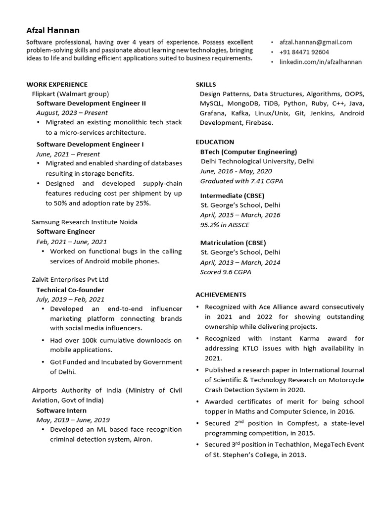 Afzal Resume | PDF | Android (Operating System) | Computing