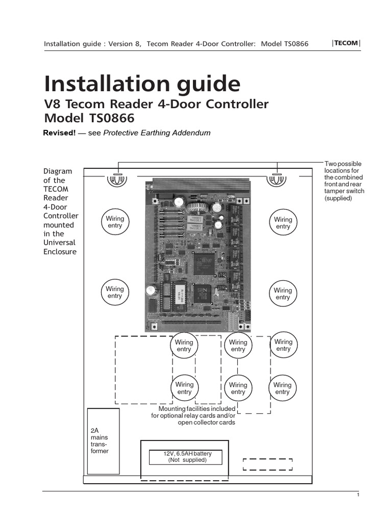 Tecom TS0866 4-Door Controller Guide | PDF | Relay | Local Area Network