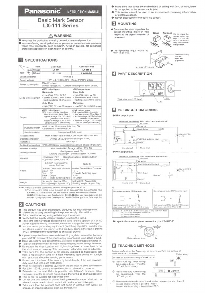 LX 111 Panasonic Catalog | PDF