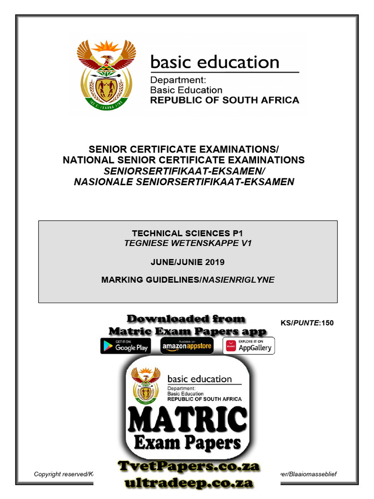 Technical Sciences P1 May-June 2019 Memo Afr & Eng | PDF | Force | Electromagnetic Induction