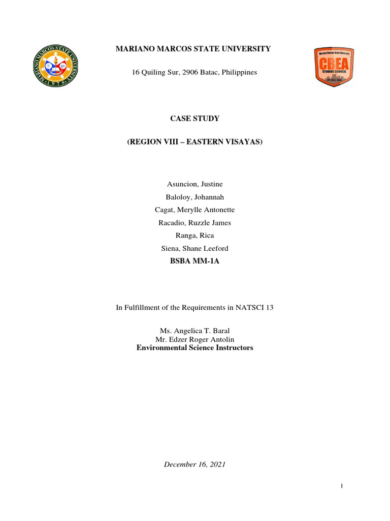 Case Study Group 10 BSBA MM1A | PDF | Sewage Treatment | Water Pollution