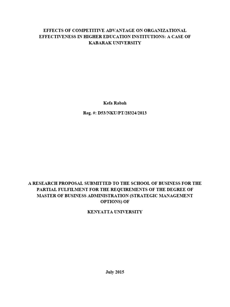 Effects of Competitive Advantage On Organizational | PDF | Competitive ...