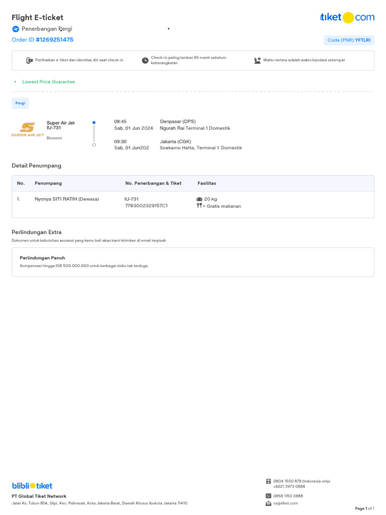 Flight E-Ticket | PDF