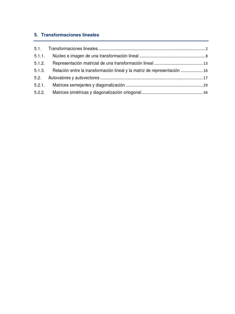 5_Transformaciones lineales | Descargar gratis PDF | Mapa lineal | Valores propios y vectores ...