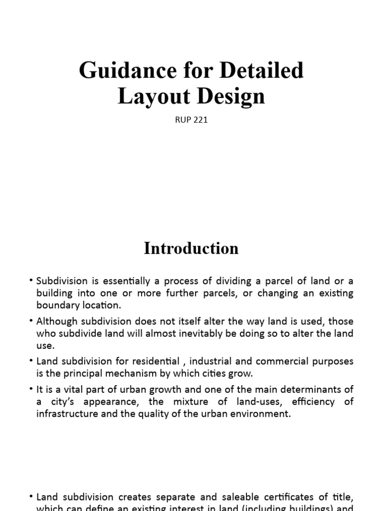 Guidance For Detailed Layout Design | PDF | Sanitary Sewer
