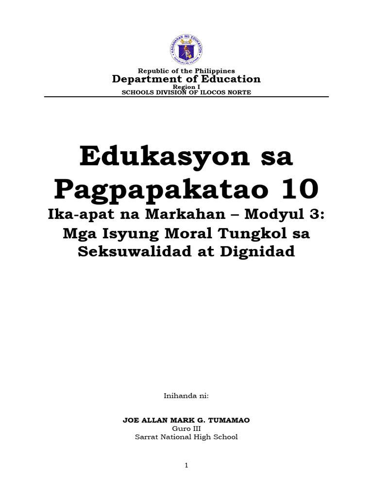 ESP10 Quarter 4 Modyul 3 ACTIVITY SHEETS | PDF