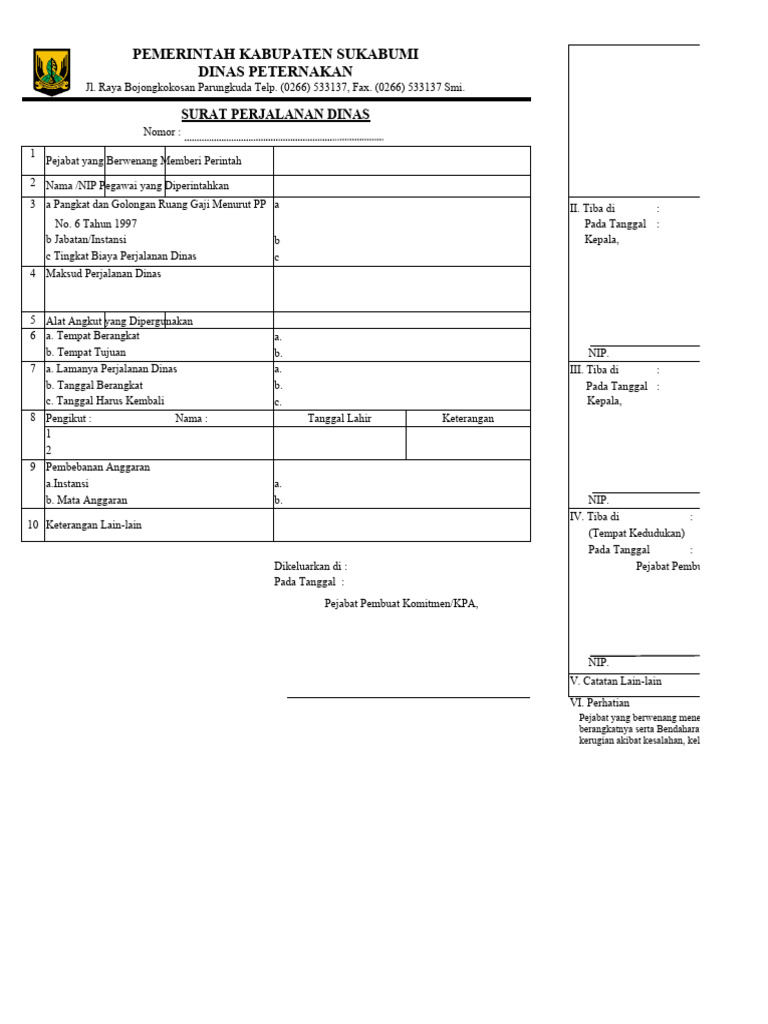 SPPD Kosong Perjadin | PDF