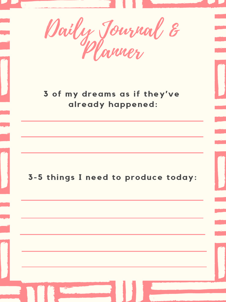 Daily Journal & Planner Template | PDF