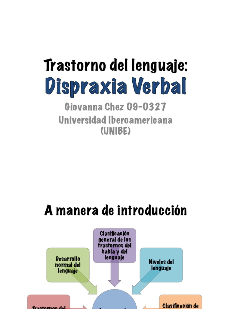 Dispraxia Verbal: Definición y Tratamiento | PDF | Artes del Lenguaje y ...