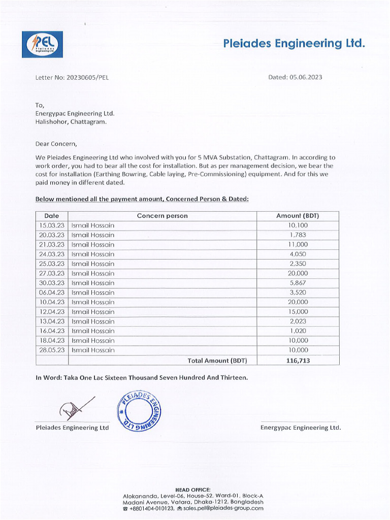 Payment Status by PEL - 2 | PDF