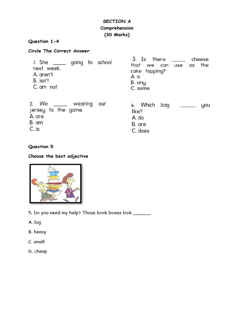 ENGLISH YEAR 5 PAPER 1 | PDF