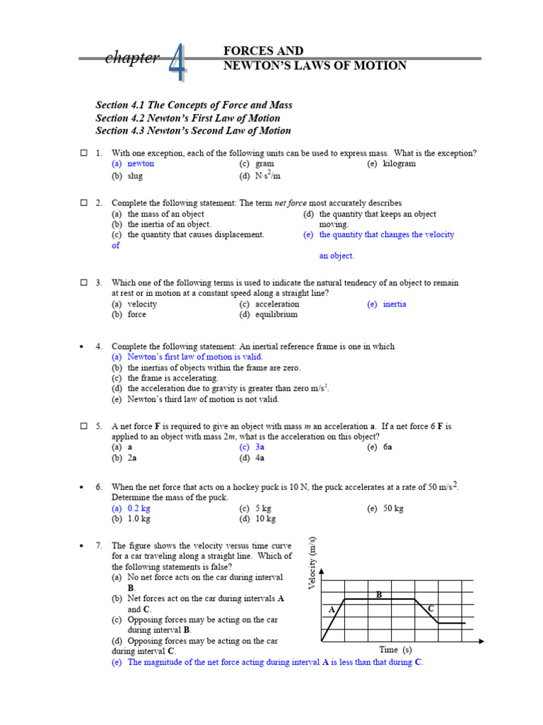 Cutnell7e TB ch04 | PDF | Force | Velocity