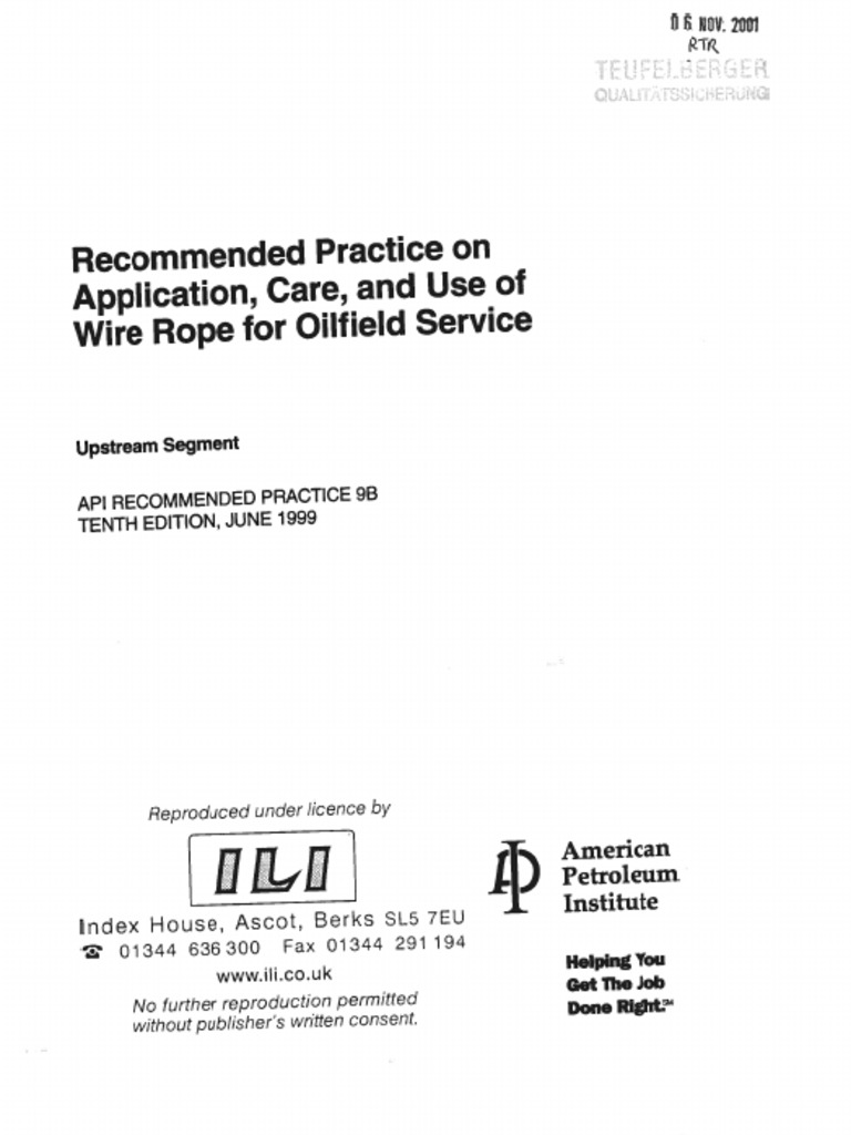 API 9B - June 1999 - Third Edition | PDF