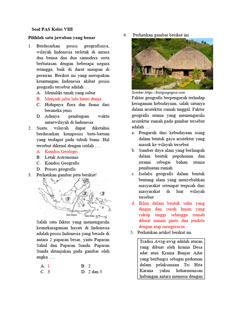Soal PAS Kelas VIII SMT Ganjil | PDF