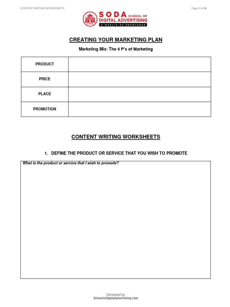 Content Writing Worksheets 2020 | PDF | Search Engine Optimization | Tag (Metadata)