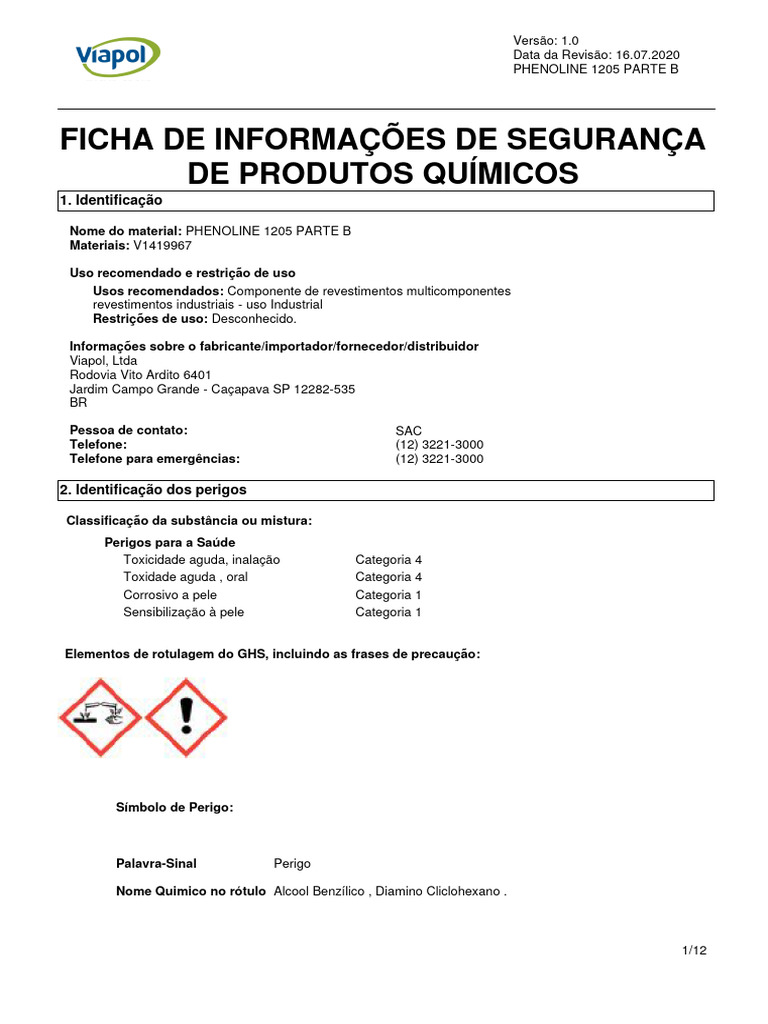 Fispq Phenoline 1205 Parte b | Download grátis PDF | Embalagem e ...
