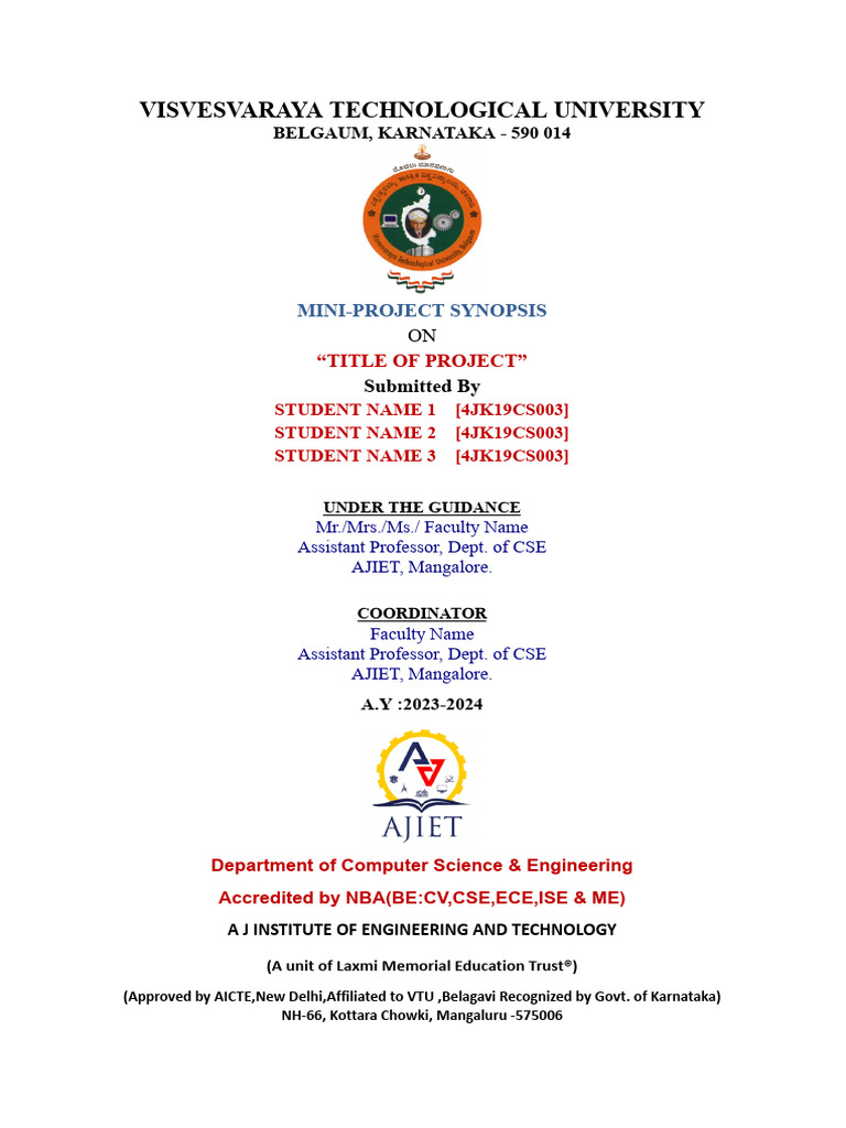 MiniProject Synopsis Format.docx | PDF