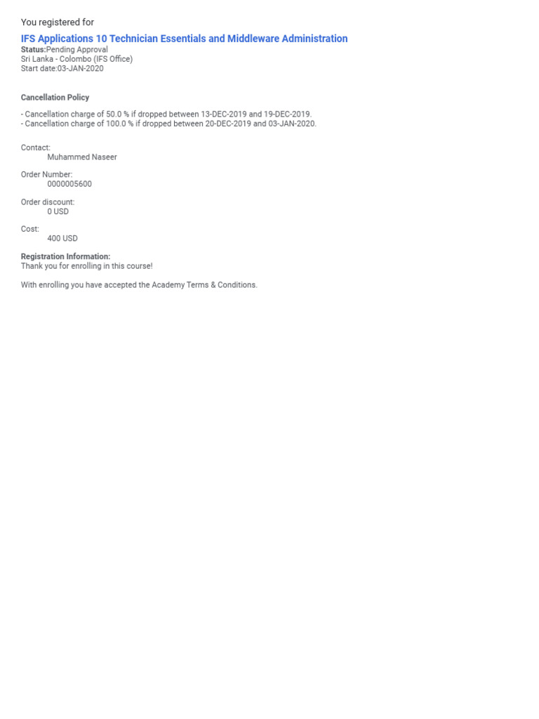 IFS Applications 10 Technician Essentials and Middleware Administration ...
