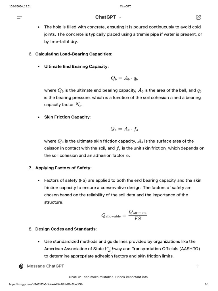 Concrete Caisson Load-Bearing Design | PDF | Friction | Mechanical ...