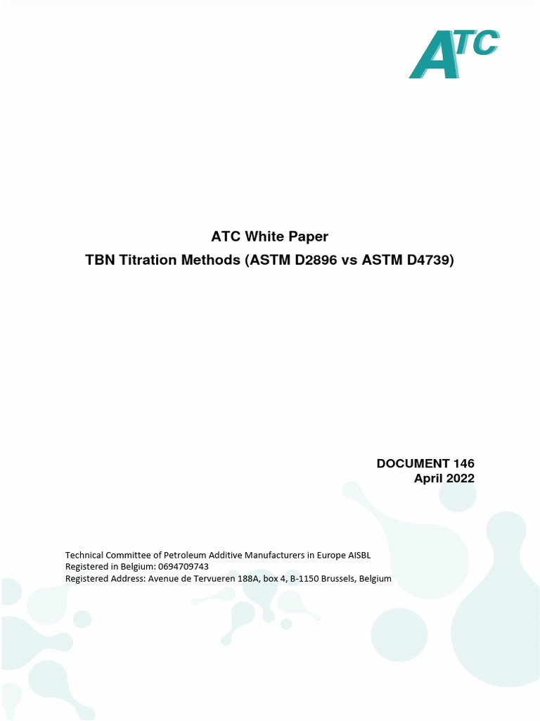 Document 146 - TBN Titration Methods White Paper | PDF | Acid | Titration