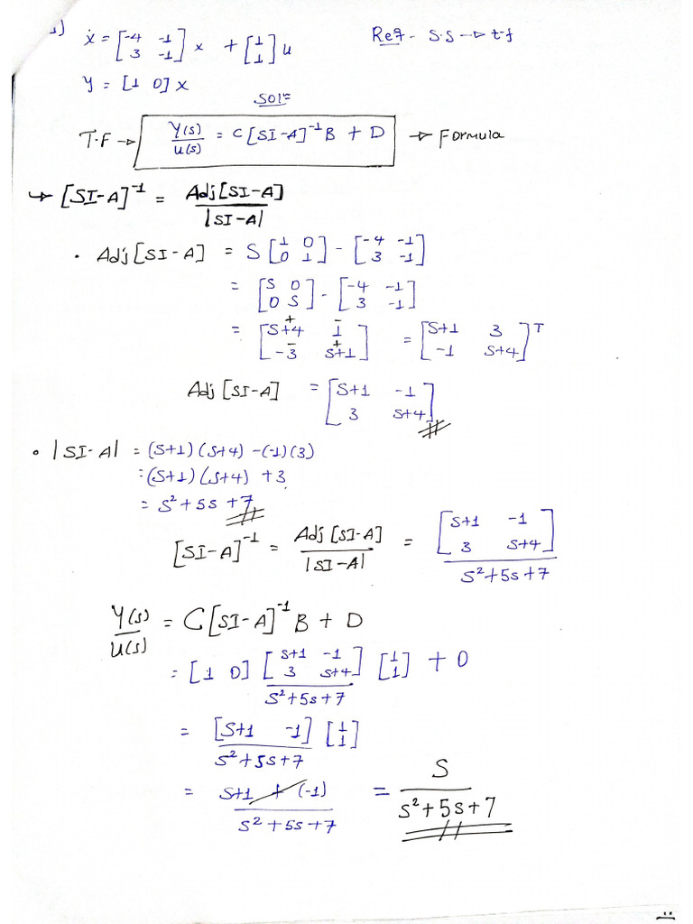 Modern Control System WS Answer | PDF