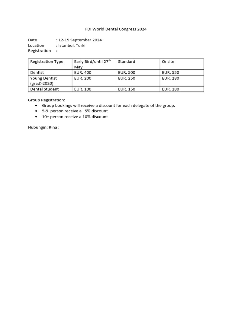 FDI World Dental Congress 2024 | PDF