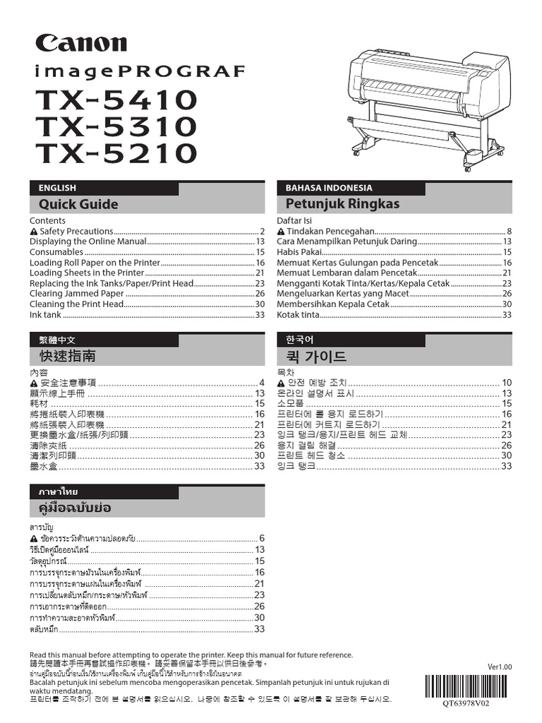 Quick Guide Petunjuk Ringkas: English Bahasa Indonesia | PDF | Printer (Computing) | Ac Power ...