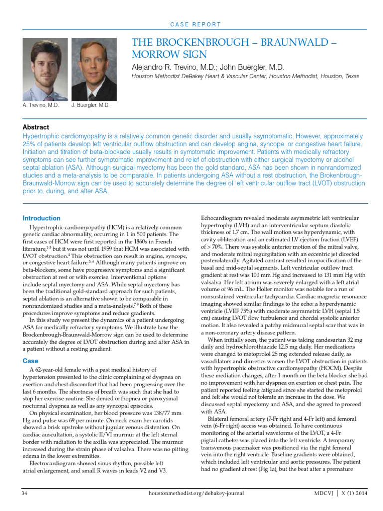 Brockenbrough-Braunwald-Morrow Sign in HCM | PDF | Clinical Medicine ...