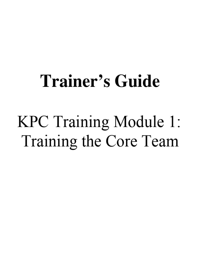 KPC_Trainers_Guide_Module_1 | PDF | Sampling (Statistics) | Survey ...