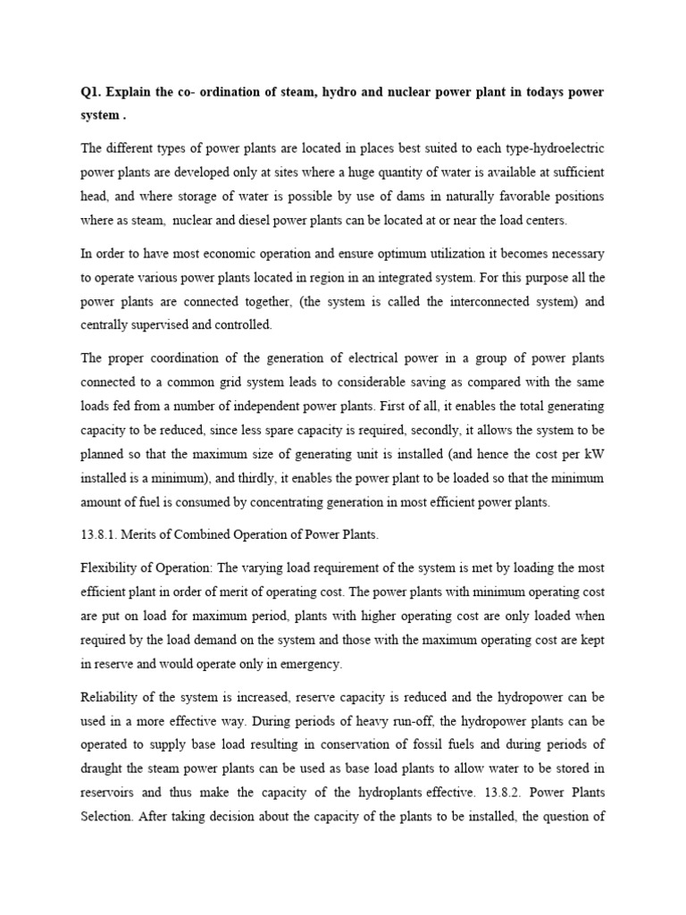 Generation Planning and Load Dispatch Notes SMG | PDF | Power Station ...