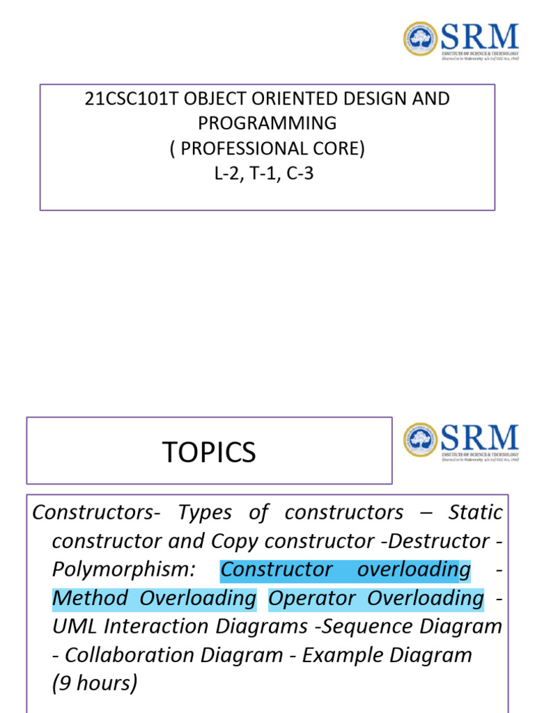 Unit 2 Oodp Pdf Programming Constructor Object Oriented Programming