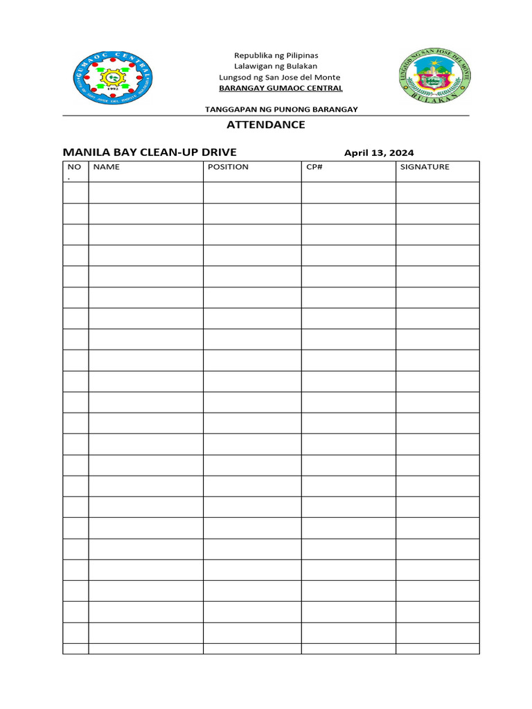 Manila Bay Clean-Up Drive April 13, 2024 | PDF