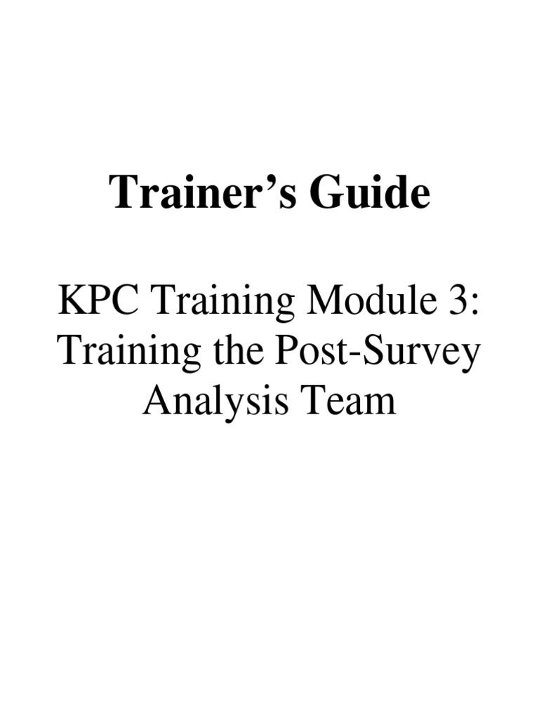 KPC Trainers Guide Module 3 | PDF | Sampling (Statistics) | Confidence ...