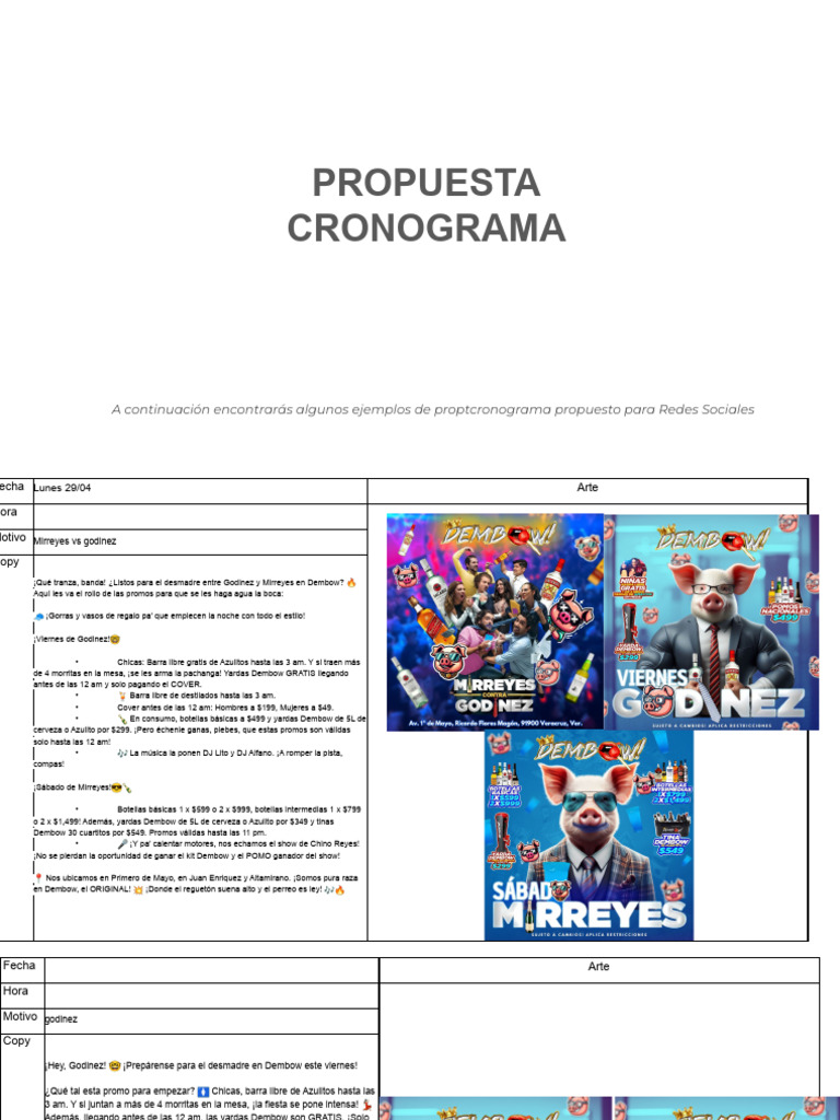 Dembow MIRREYES VS GODINEZ Propuesta de Contenido | PDF