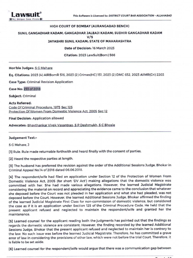 Jayashri Sunil Kadam VS State of Maharashtra | PDF