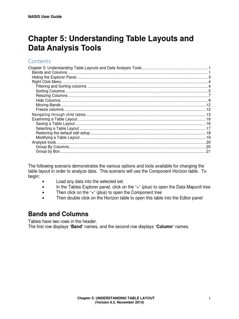 Chapter 5 Understanding Table Layouts and Data Analysis Tools | PDF | Icon (Computing) | Menu ...