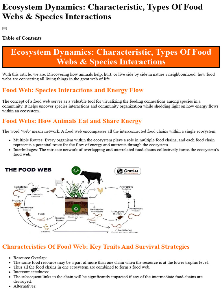 16.ecosystem Dynamics | PDF | Food Web | Parasitism