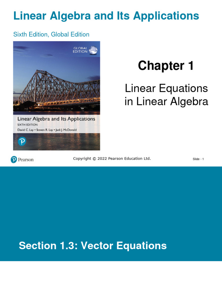 Linear Algebra and Its Applications - 1-3 Vector Equations | PDF ...