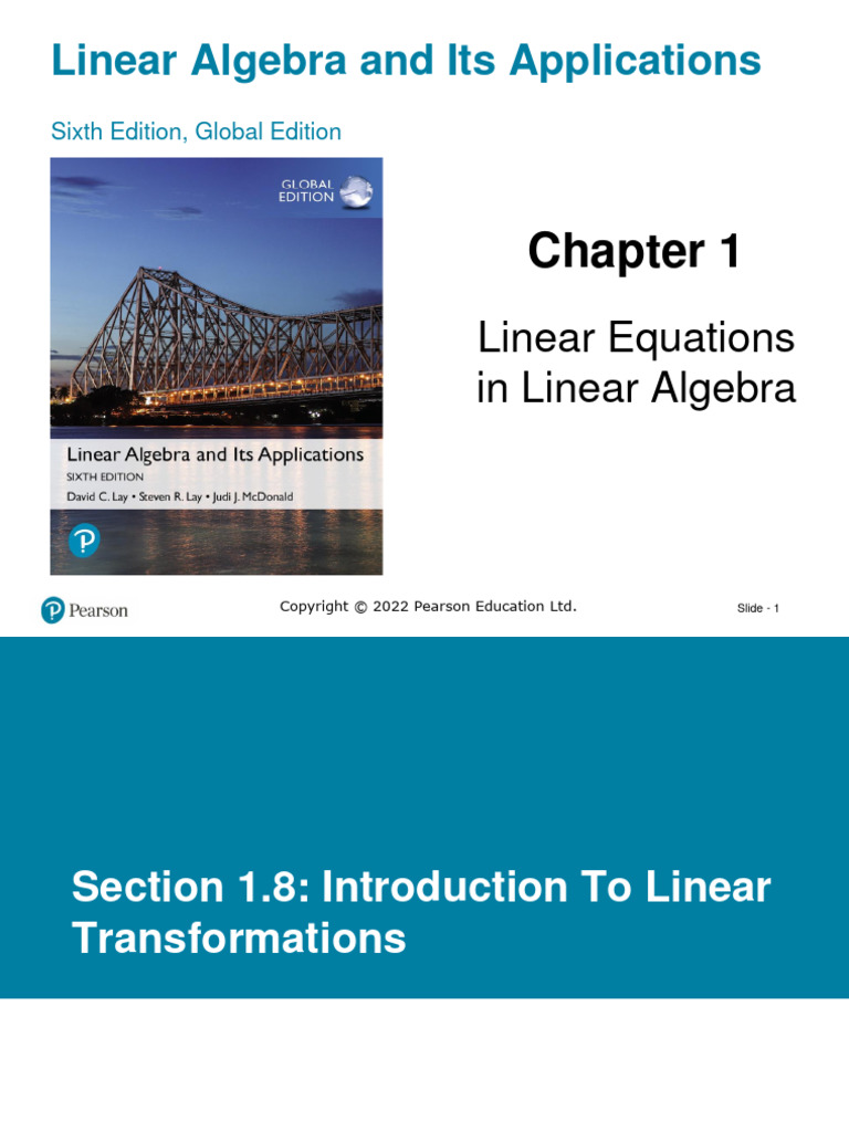 Linear Algebra and Its Applications - 1-8 Introduction To Linear ...