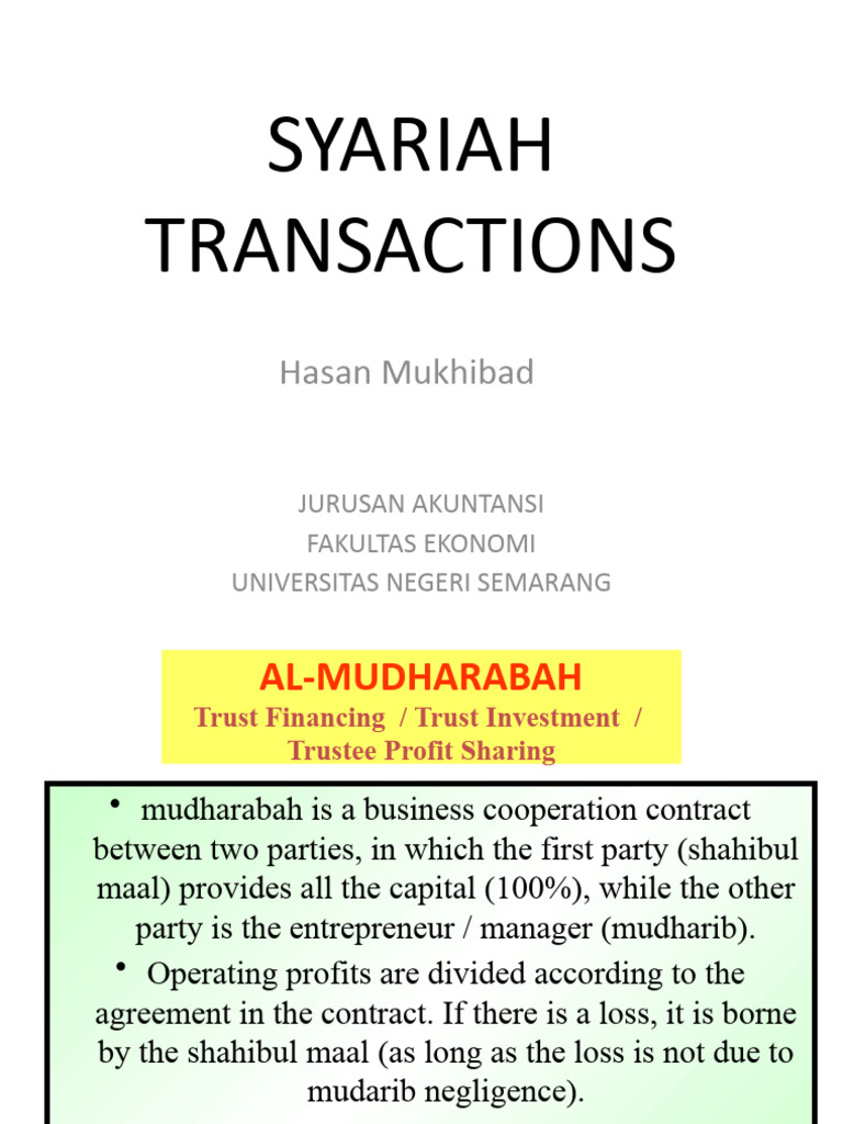 Transaksi Syariah - 2 Voice 2 Eng | PDF | Business Law | Personal Finance