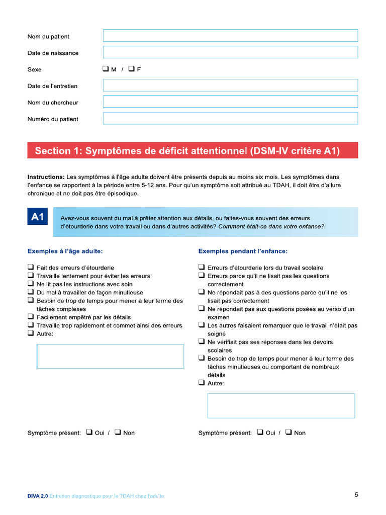 DIVA 2 Questionnaire | PDF