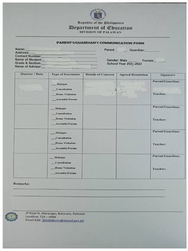 Monitoring Form | PDF