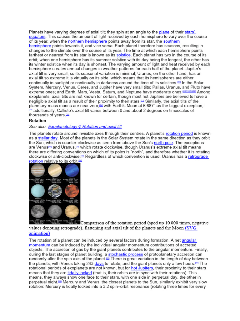 Axial Tilt Variations Among Planets | PDF | Planets | Atmosphere