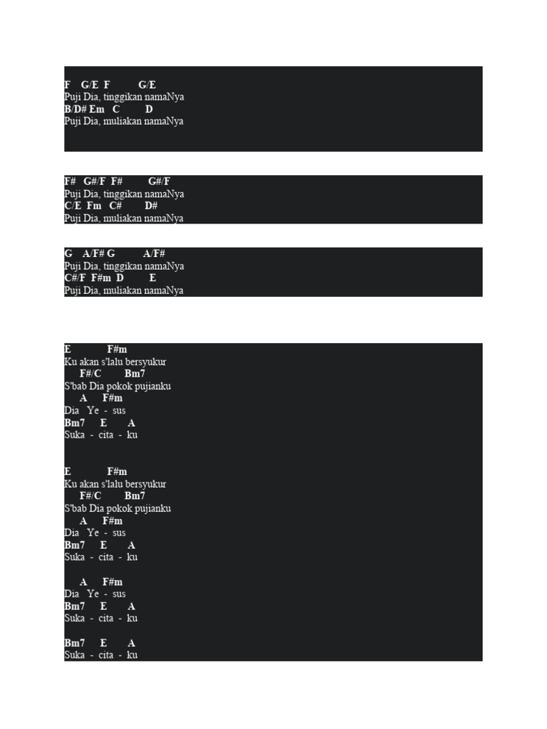 Puji Dia Chord | PDF