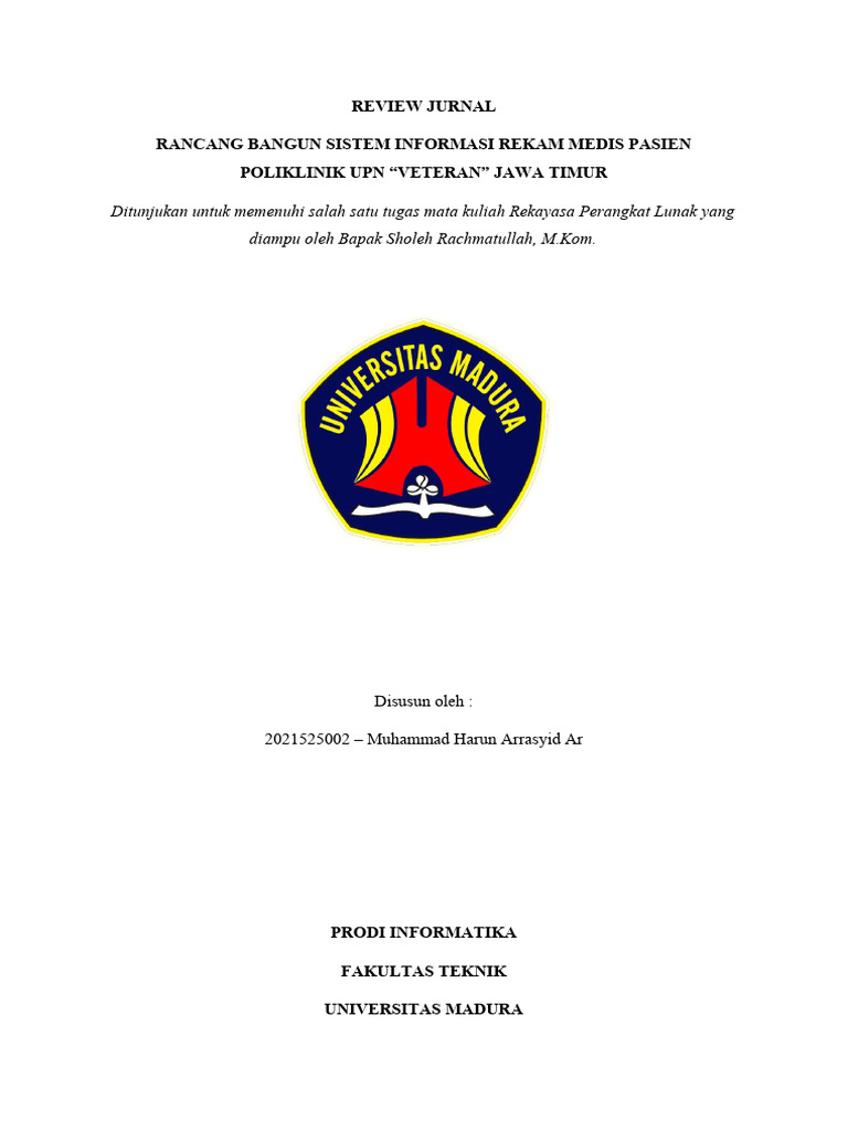 Review Jurnal Rancang Bangun Sistem Informasi Rekam Medis Pasien ...